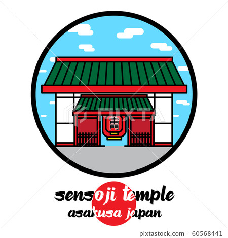 Circle icon Sensoji Temple. vector illustration - Stock Illustration ...