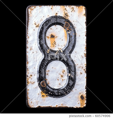 Number 8 made of forged metal on the background... - Stock Illustration ...