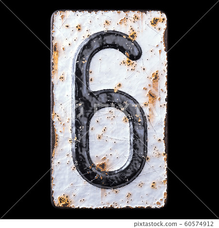 Number 6 made of forged metal on the background... - Stock Illustration ...
