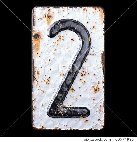 Number 2 made of forged metal on the background... - Stock Illustration ...