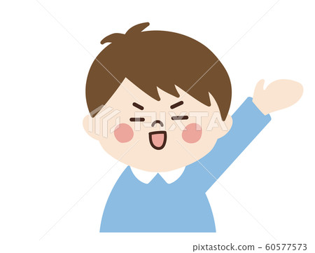 Little boy (Faceful face / Introduction pose ②... - Stock Illustration ...