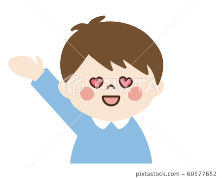 Little boy (love, introduction pose ②, left) - Stock Illustration ...