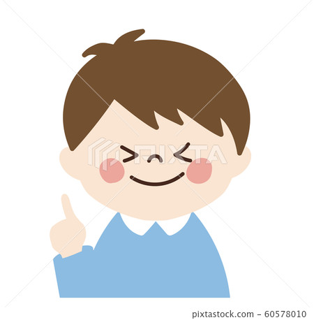 Little boy (happy face / pointing pose / left) - Stock Illustration ...