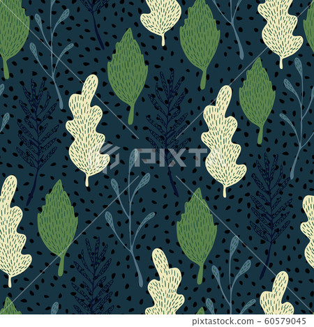 Seamless pattern with hand drawn autumn forest... - Stock Illustration ...