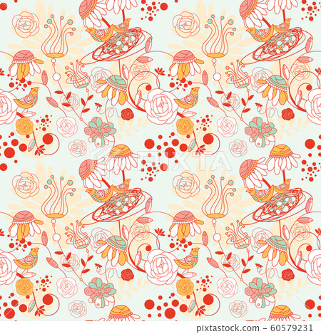 sweet Flower Floral Background - Stock Illustration [60579231] - PIXTA