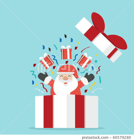 Santa Claus with gift box - Stock Illustration [60579280] - PIXTA