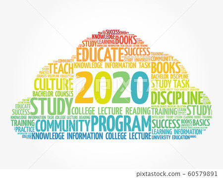 2020 Education word cloud, business concept - Stock Illustration ...