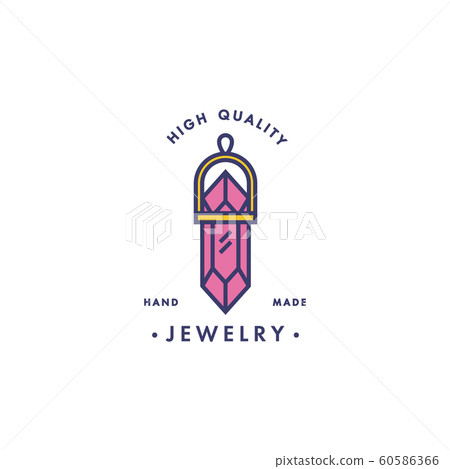 Vector logo with pendant design in trendy... - Stock Illustration ...