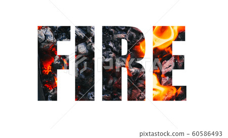 Creative designer text Fire on white background - Stock Illustration ...