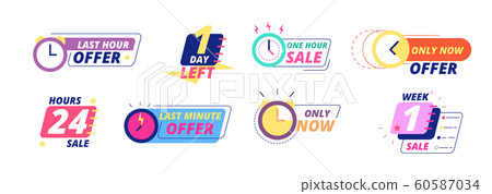 Sale countdown badges. Last day, hour and...-插圖素材 [60587034] - PIXTA圖庫