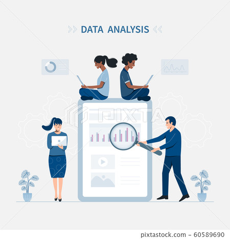 Data Analysis vector illustration. Flat... - Stock Illustration ...