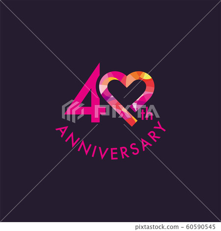40th anniversary heart emblem - Stock Illustration [60590545] - PIXTA