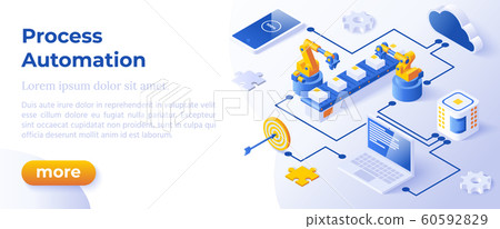 Process Automation - Banner Layout Template for... - Stock Illustration ...