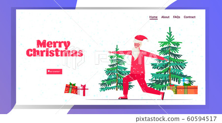 santa claus doing squats exercises bearded man... - Stock Illustration ...