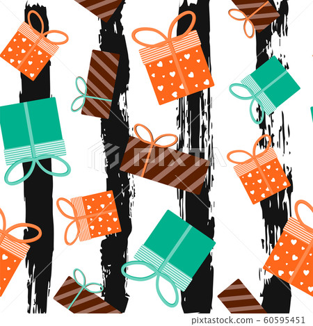 Seamless pattern with cute winter present - Stock Illustration ...