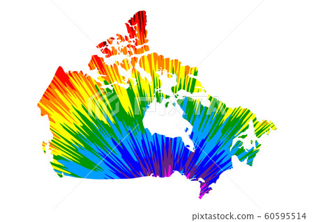 Canada - map is designed rainbow abstract colorful - Stock Illustration ...