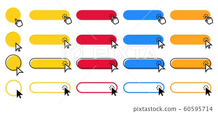 Click button. Cursor pointer clicking on...-插圖素材 [60595714] - PIXTA圖庫
