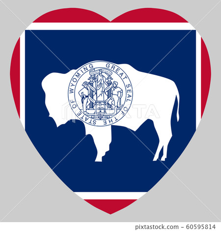 Wyoming Flag In Heart Shape Vector illustration - Stock Illustration ...
