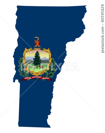 U.S. state of Vermont Flag Map Vector illustration - Stock Illustration ...