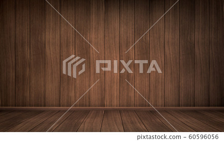 Realistic empty interior of wooden room-插圖素材 [60596056] - PIXTA圖庫