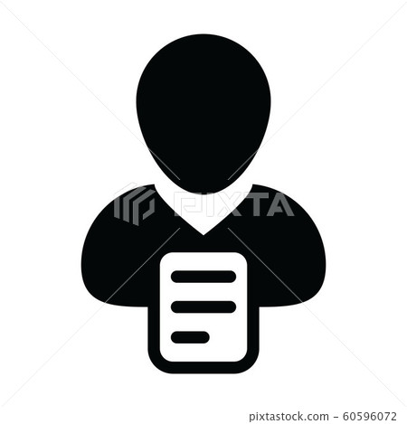 Mail icon vector male person profile avatar - Stock Illustration ...