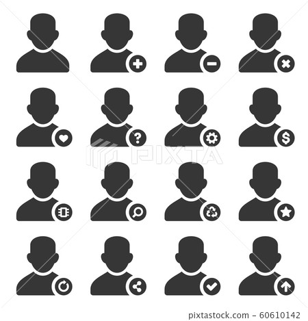 User Icons Set on White Background. Vector - Stock Illustration ...
