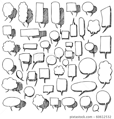 Set of speech bubble Drawing illustration Hand - Stock Illustration ...