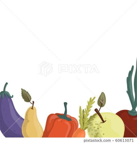 Set autumn vegetables drawn in cartoon style,... - Stock Illustration ...