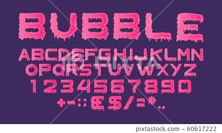 Pink sticky dripping type from flowing slime - Stock Illustration ...