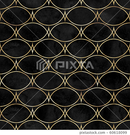 Seamless geometric pattern with gold line - Stock Illustration ...