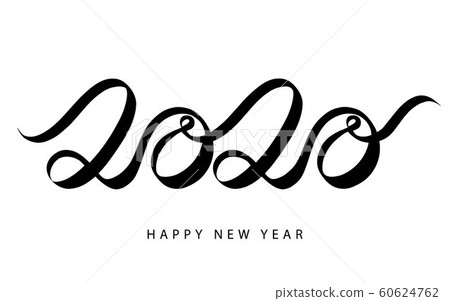 2020 Happy New Year calligraphy banner,... - Stock Illustration ...