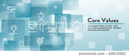Core Values Outline Icon w person and - Stock Illustration [60628982 ...