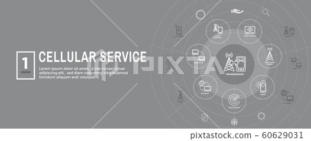 Mobile Cellular Service Web Header Banner with - Stock Illustration ...