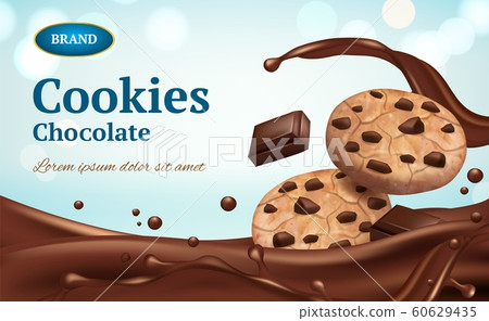 Cookies advertizing. Healthy delicious food... - Stock Illustration ...