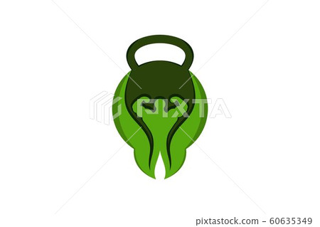 Green Muscle body guard and kettle bell logo - Stock Illustration ...