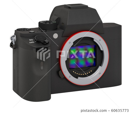 Full frame mirrorless interchangeable-lens camera - Stock Illustration ...