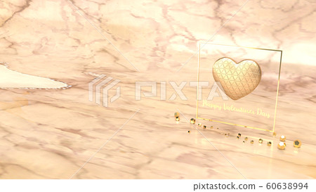 The gold heart and gold Fram on marble... - Stock Illustration ...