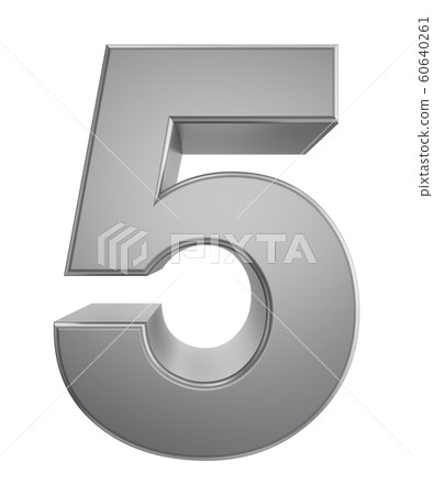 Metal numbers 5 isolated on white background, 3d - Stock Illustration ...