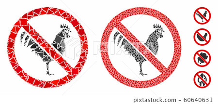 No rooster Mosaic Icon of Humpy Elements - Stock Illustration [60640631 ...