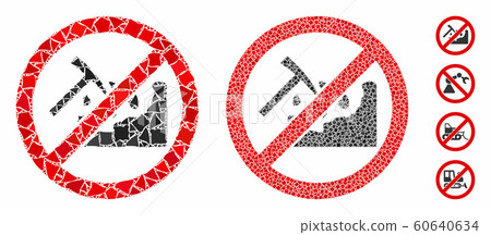 No rock mining Mosaic Icon of Rough Elements - Stock Illustration ...