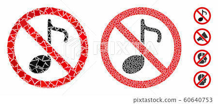 No music note Mosaic Icon of Trembly Items - Stock Illustration ...