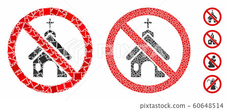 No church Mosaic Icon of Unequal Pieces - Stock Illustration [60648514 ...