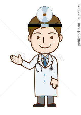Illustration of a smiling male doctor wearing a... - Stock Illustration ...