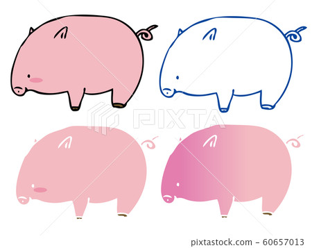 Illustration of a pink pig - Stock Illustration [60657013] - PIXTA