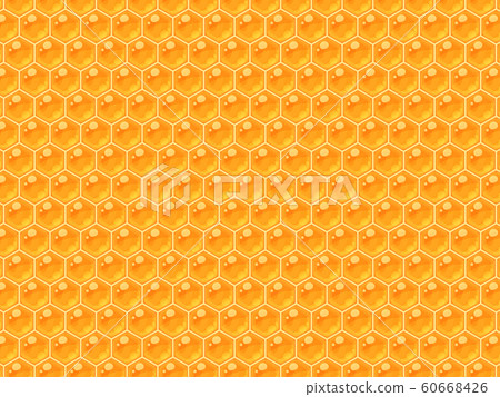 Bee's nest_seamless pattern_illustration - Stock Illustration [60668426 ...