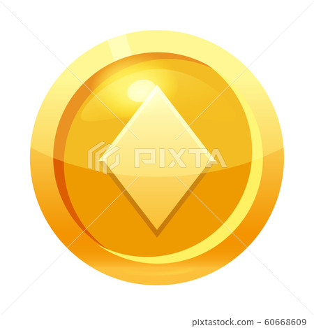 Game coin gold with diamond symbol, icon, game... - Stock Illustration ...