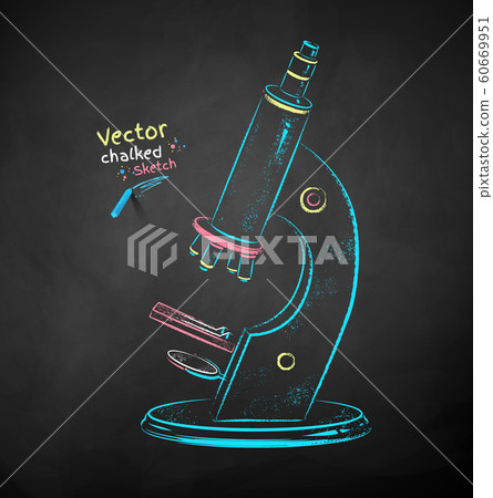 Chalk drawn illustration of microscope - Stock Illustration [60669951 ...