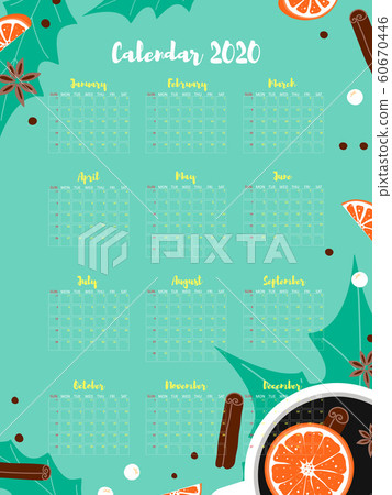 Calendar printable A4 grid 2020 - Stock Illustration [60670446] - PIXTA