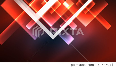 Neon glowing techno square rectangle lines,... - Stock Illustration ...