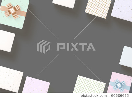 Dark gray background with wrapped paper gift... - Stock Illustration ...